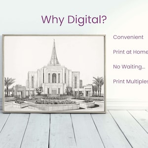Gilbert, Arizona Temple Artwork Digital Download, LDS Temple Drawing ...