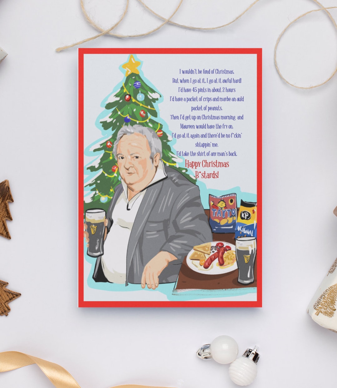 Pintman Paddy Losty Funny Irish Christmas Card - Etsy