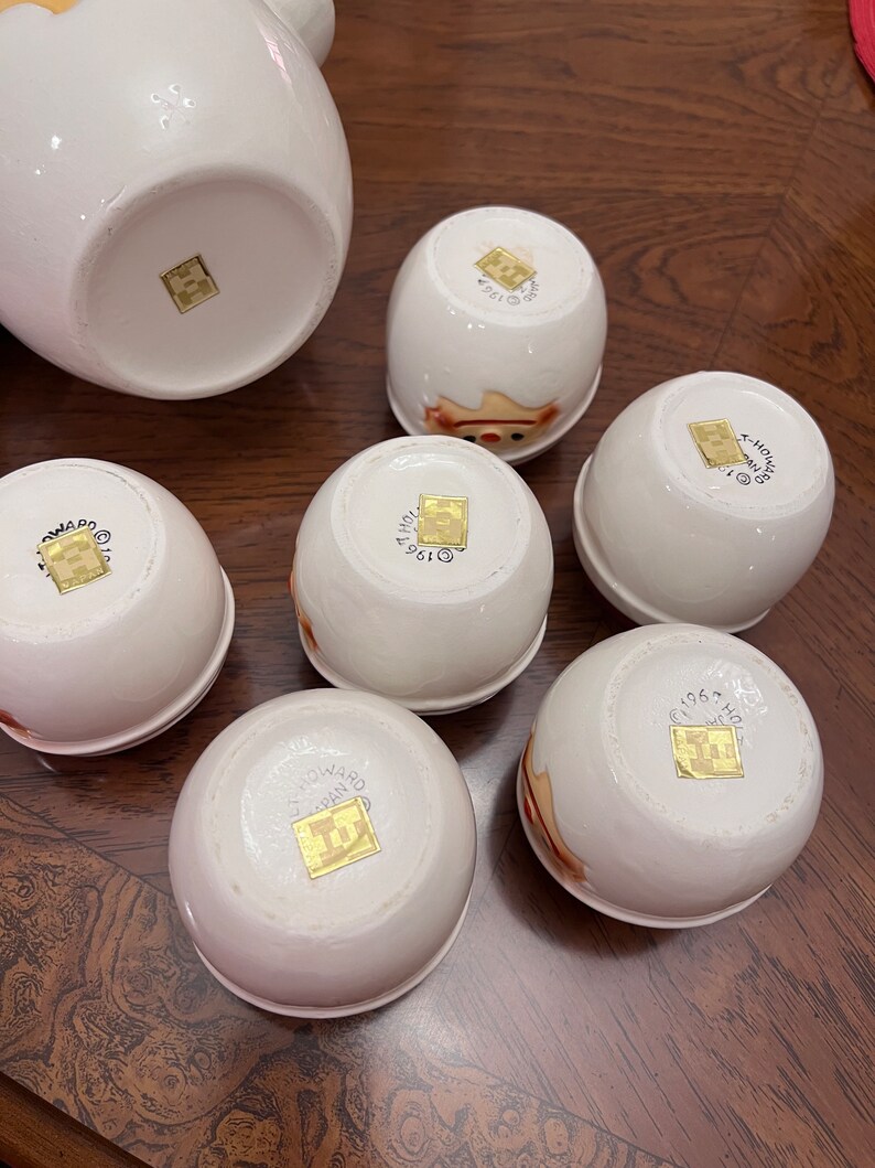 Holt Howard Vintage 1967 Cloud Santa Full Set. 1 Pitcher, 6 Mugs. Mint ...