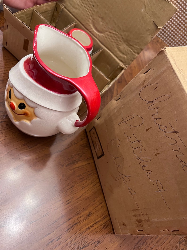 Holt Howard Vintage 1967 Cloud Santa Full Set. 1 Pitcher, 6 Mugs. Mint ...