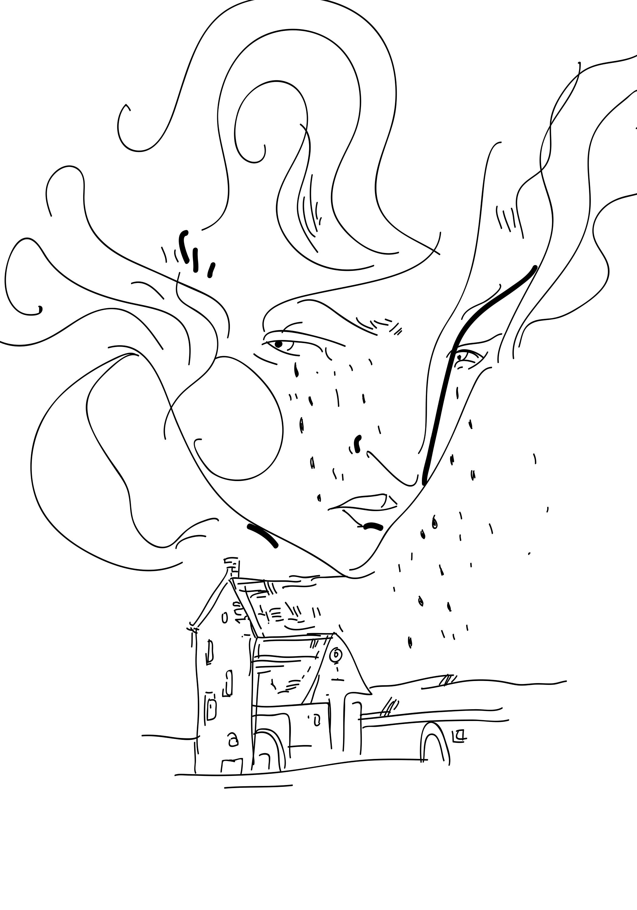 Rain. Portrait of a Rain. Rain in the Form of a Face Crying Girl. - Etsy