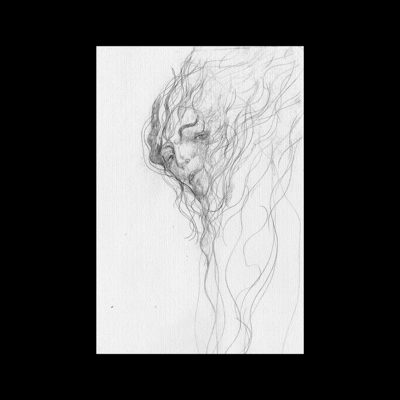 Look Back. Portrait of a Wrapped Girl Drawn in a Graphic - Etsy