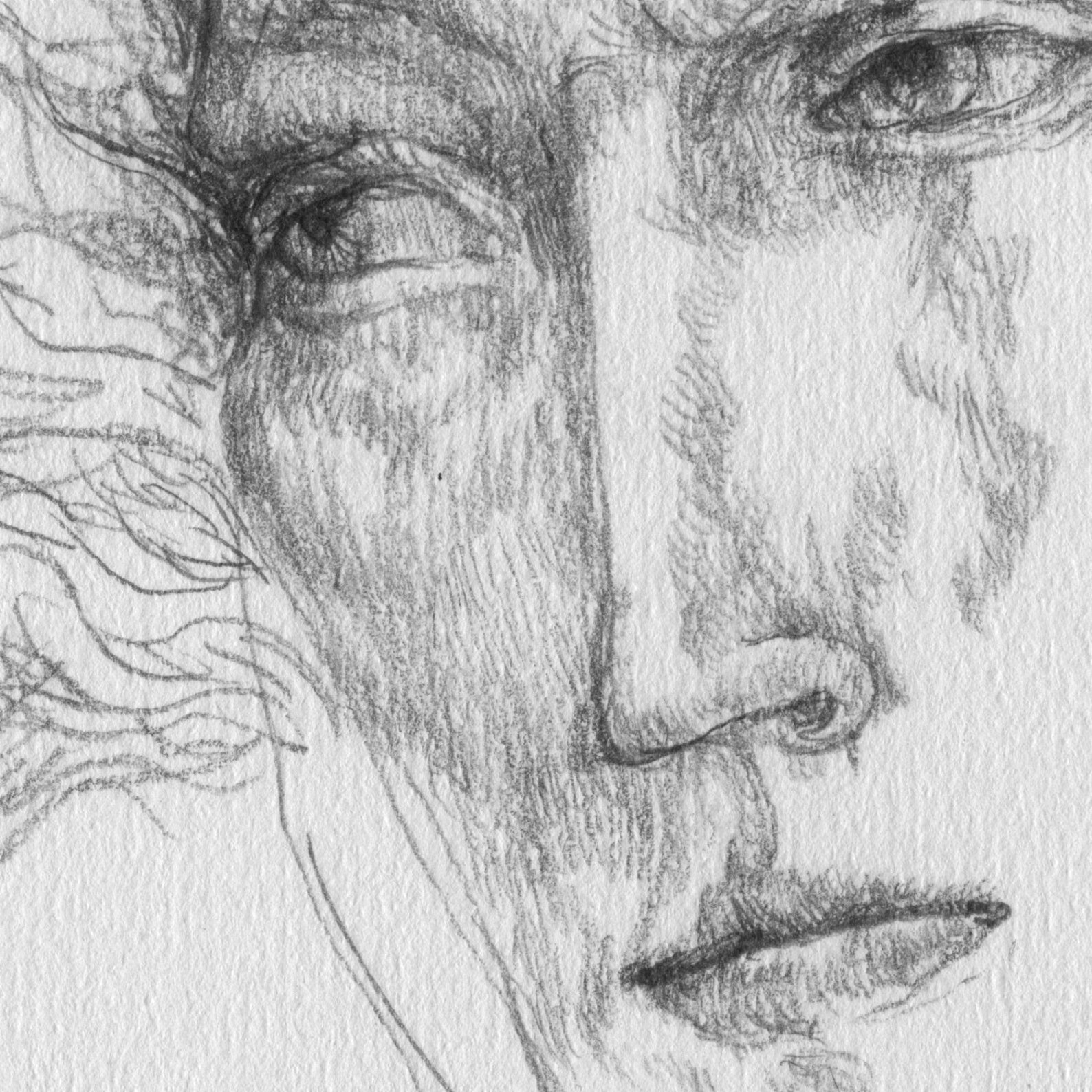 Melancholy. Portrait of a Beautiful Girl Drawn in a Graphic - Etsy