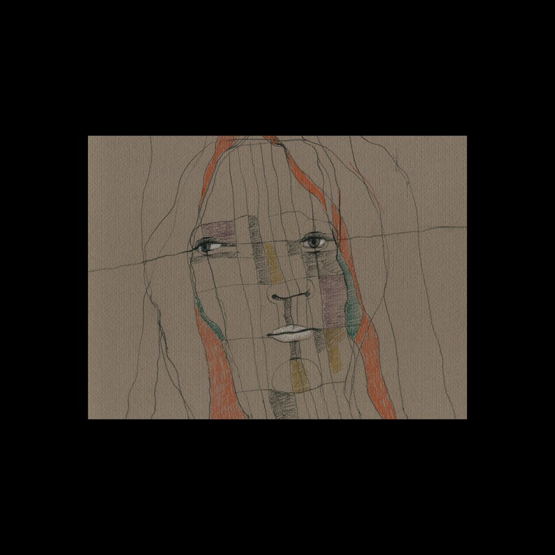 Inner World. A Portrait of a Girl is Drawn in a Graphic Style With ...