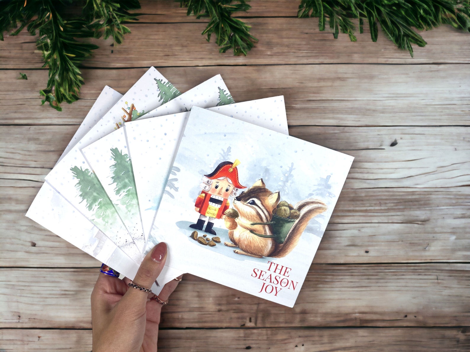 Pack of 10 Christmas Cards | Winter Woodland Animals Christmas Card Set | Festive Cards ...