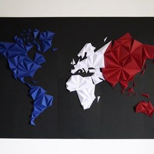 Kit Papercraft World Map 3D Tricolor Size S/M Wall - Etsy