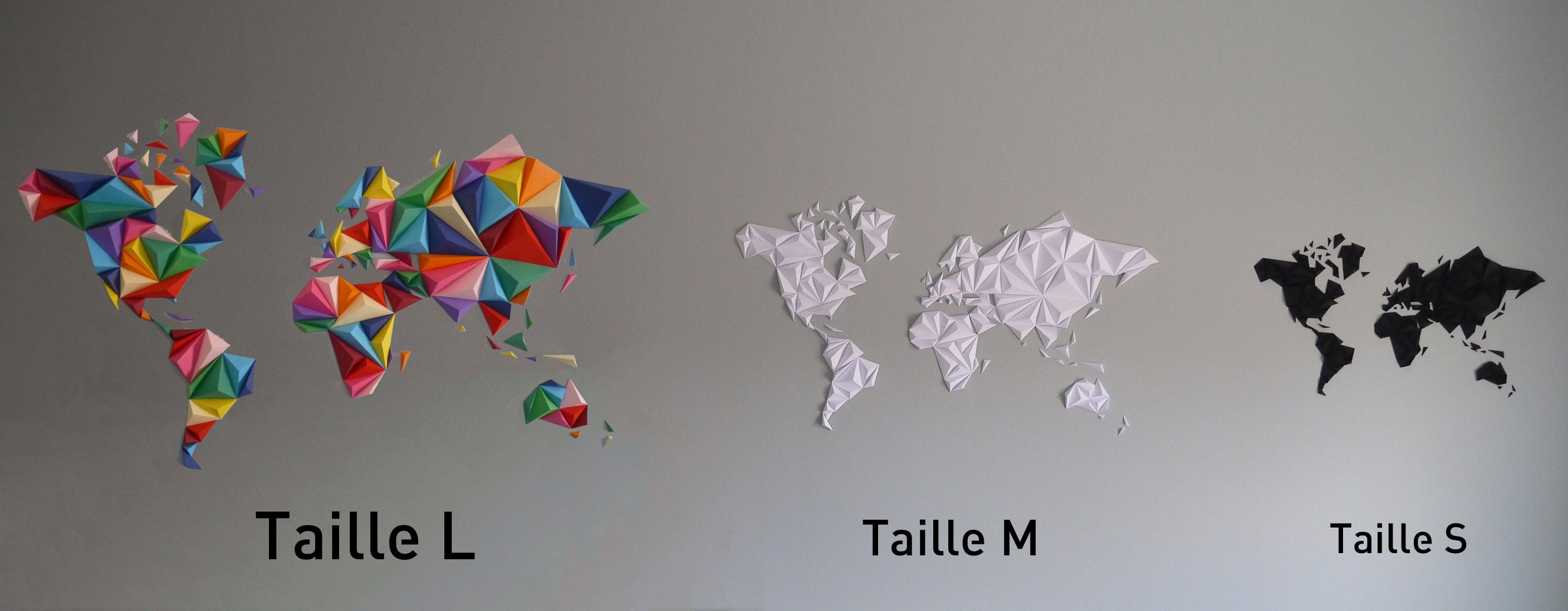 Papercraft Kit 3D Nature World Map Size S/M/L Wall - Etsy
