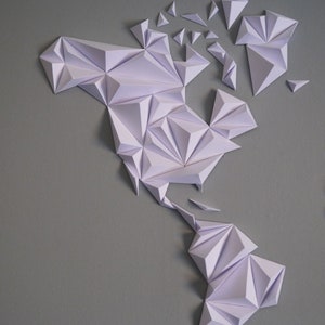 Kit Papercraft, World Map 3D White S/M/L Size, Wall Decoration, Made in ...