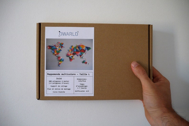 Kit papercraft World map 3D Multicolor S/M/L size wall | Etsy