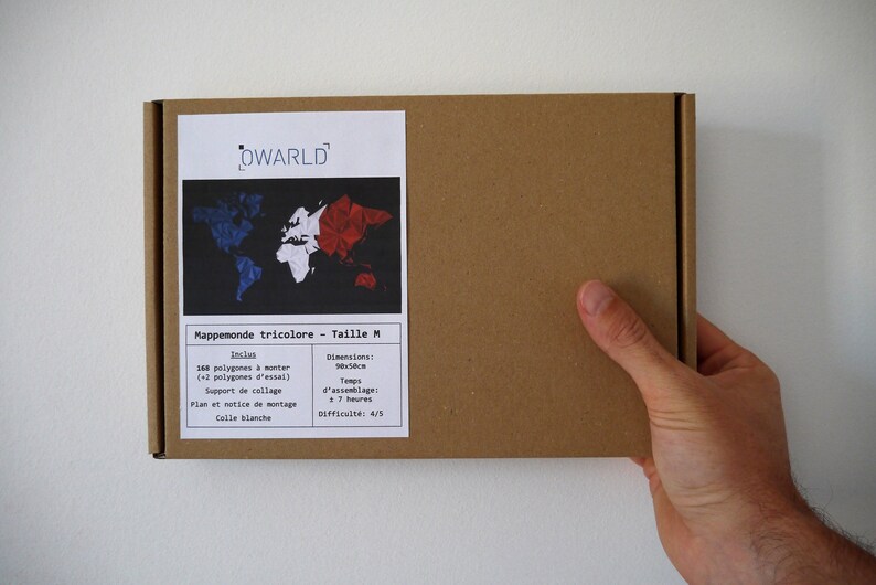 Kit Papercraft World Map 3D Tricolor Size S/M Wall - Etsy