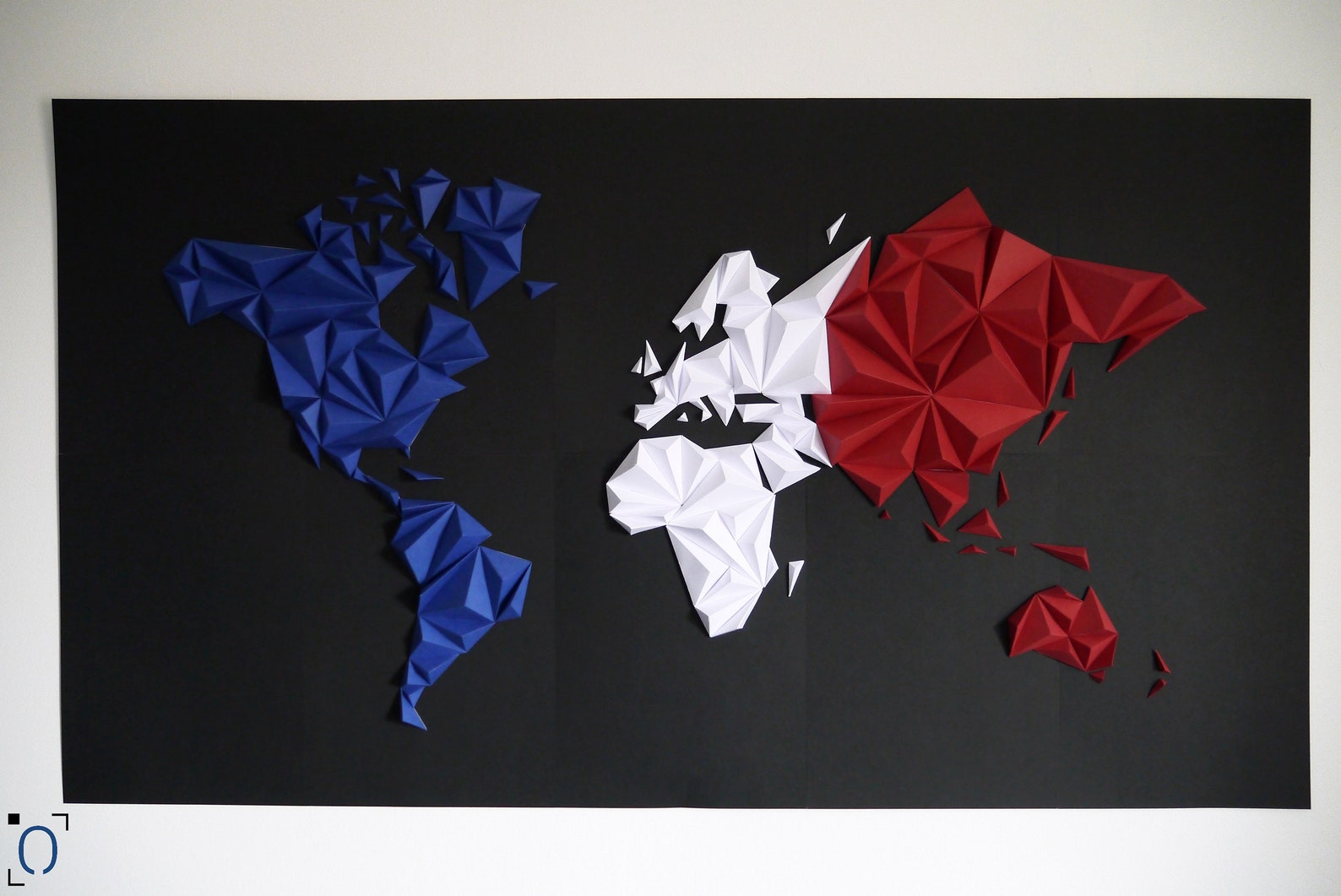 Kit Papercraft World Map 3D Tricolor Size S/M Wall - Etsy
