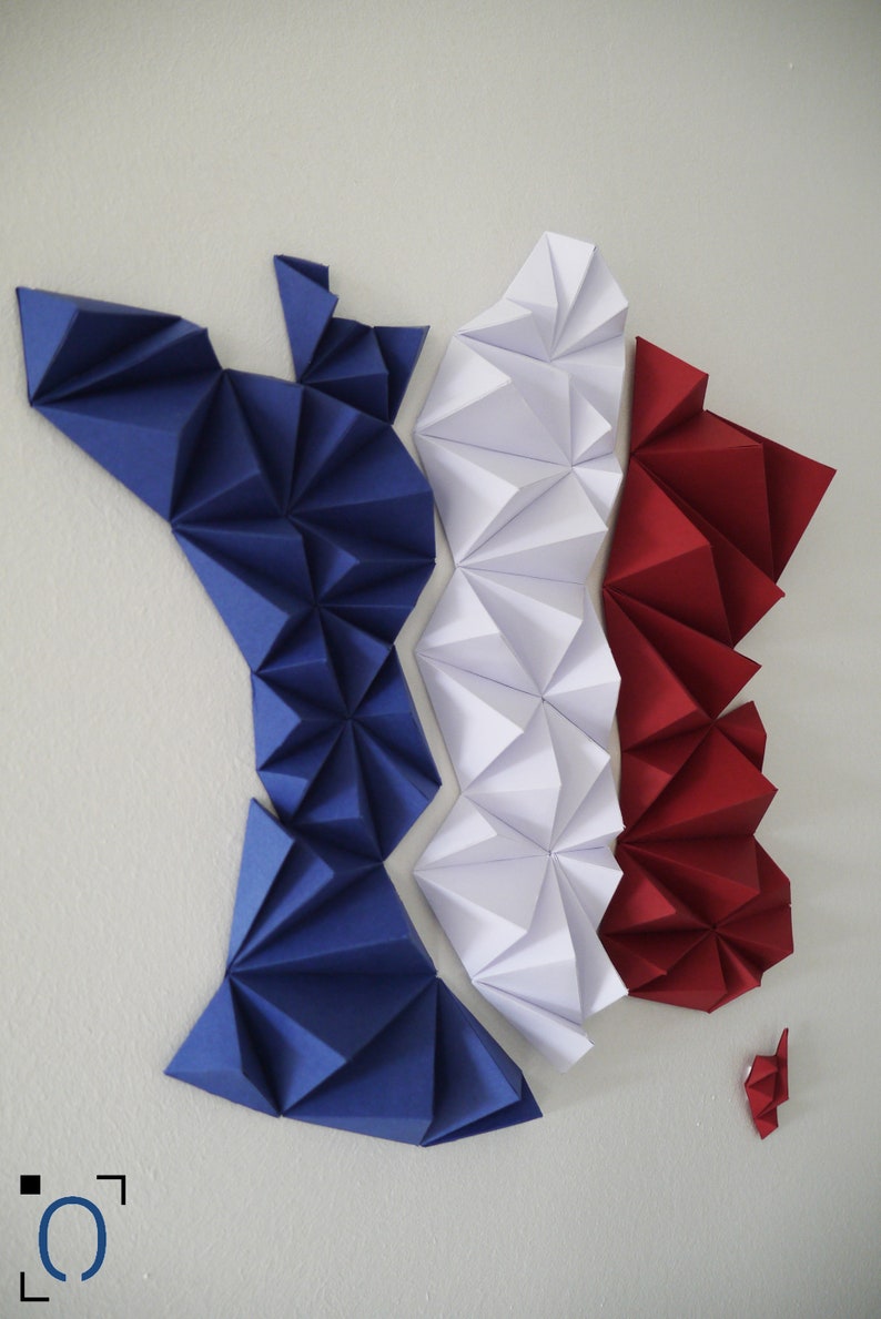 Kit Papercraft France 3D Tricolor S/M Size Wall Decoration - Etsy