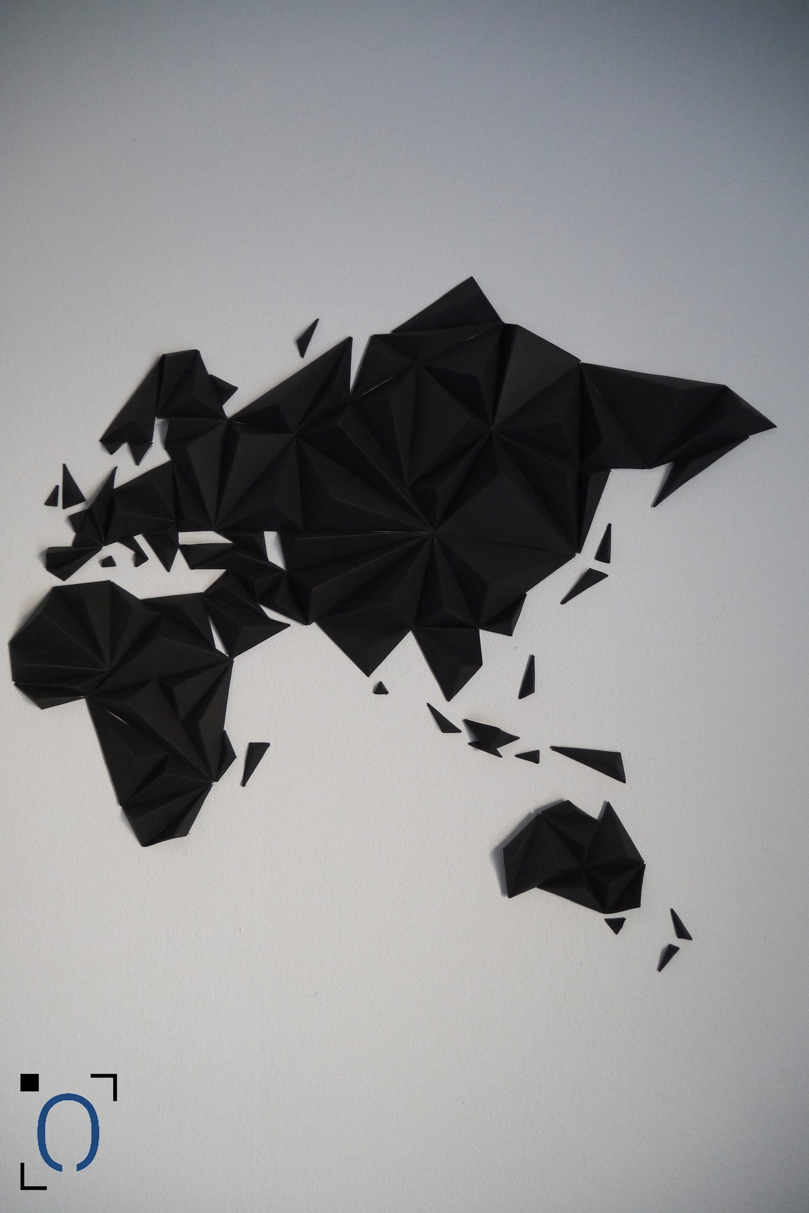 Kit Papercraft World Map 3D Black S/M/L Size Wall - Etsy