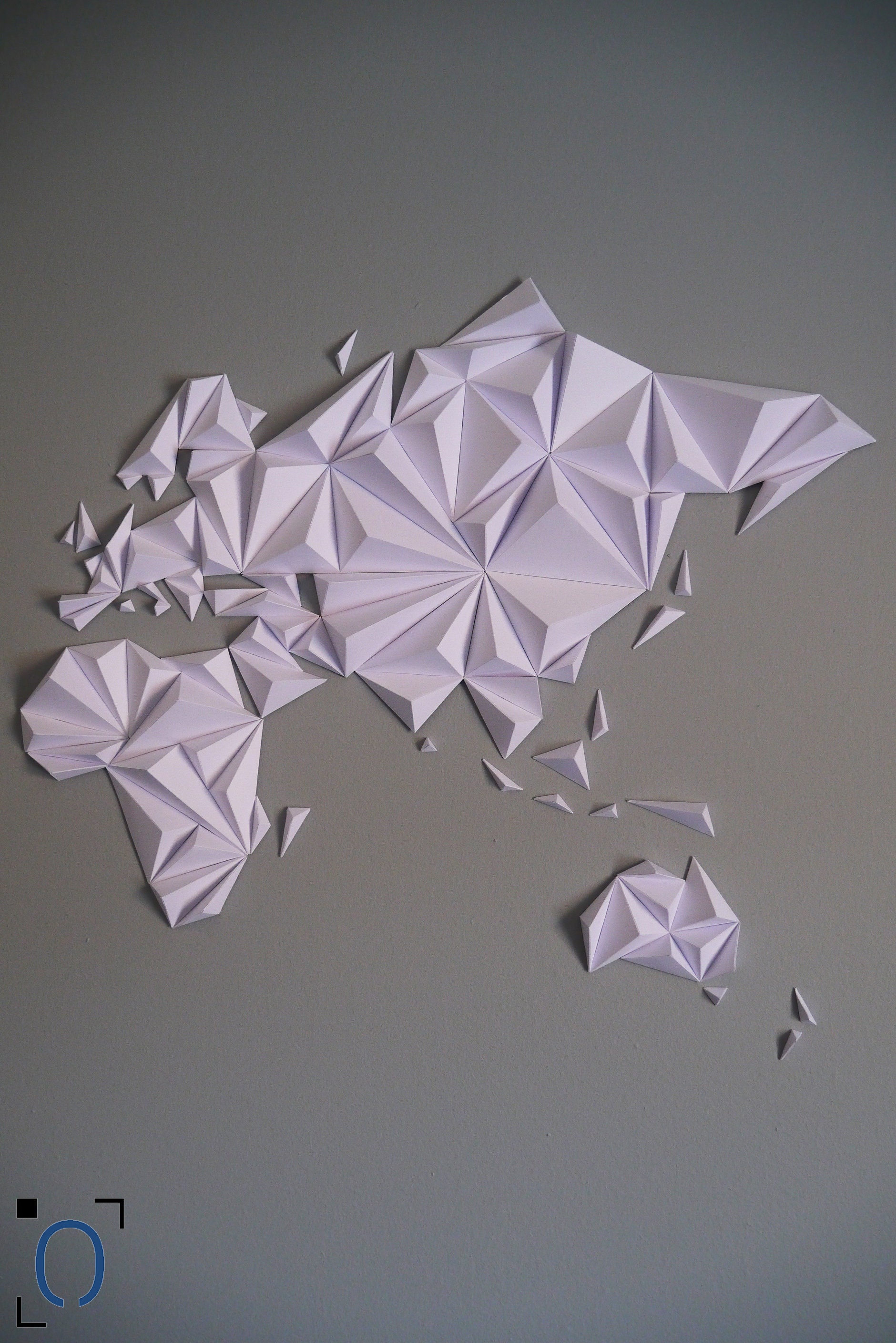 Kit Papercraft World Map 3D White S/M/L Size Wall - Etsy