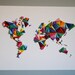 Kit Papercraft, World Map 3D Multicolor S/M/L/XL Size, Wall Decoration ...