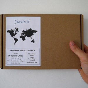 Kit Papercraft World Map 3D Black S/M/L Size Wall - Etsy
