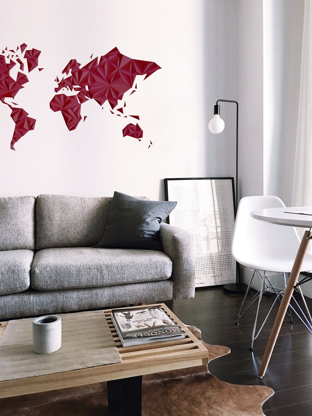 Kit Papercraft, World Map 3D Color at Choice S/M/L Size, Wall ...