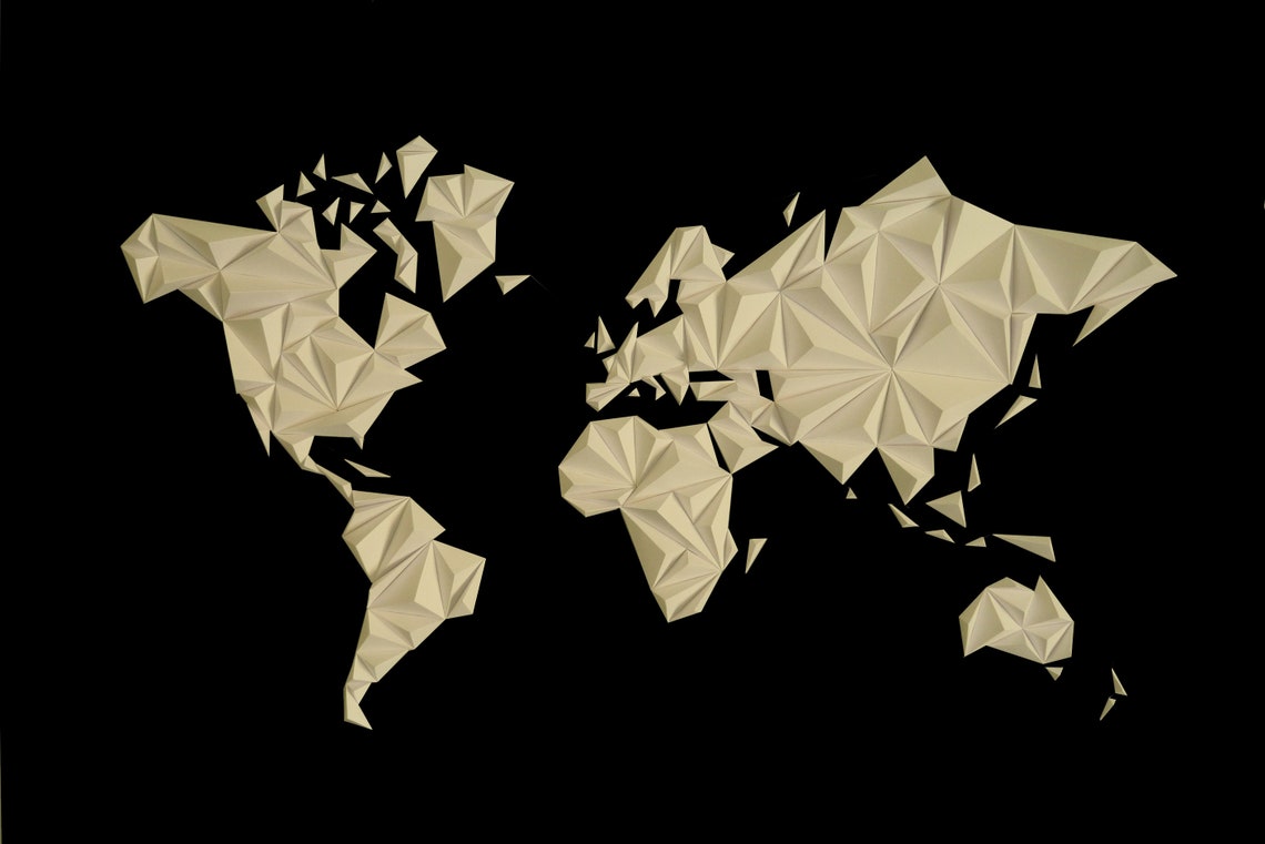 Kit Papercraft World Map 3D Color at Choice S/M/L Size Wall - Etsy