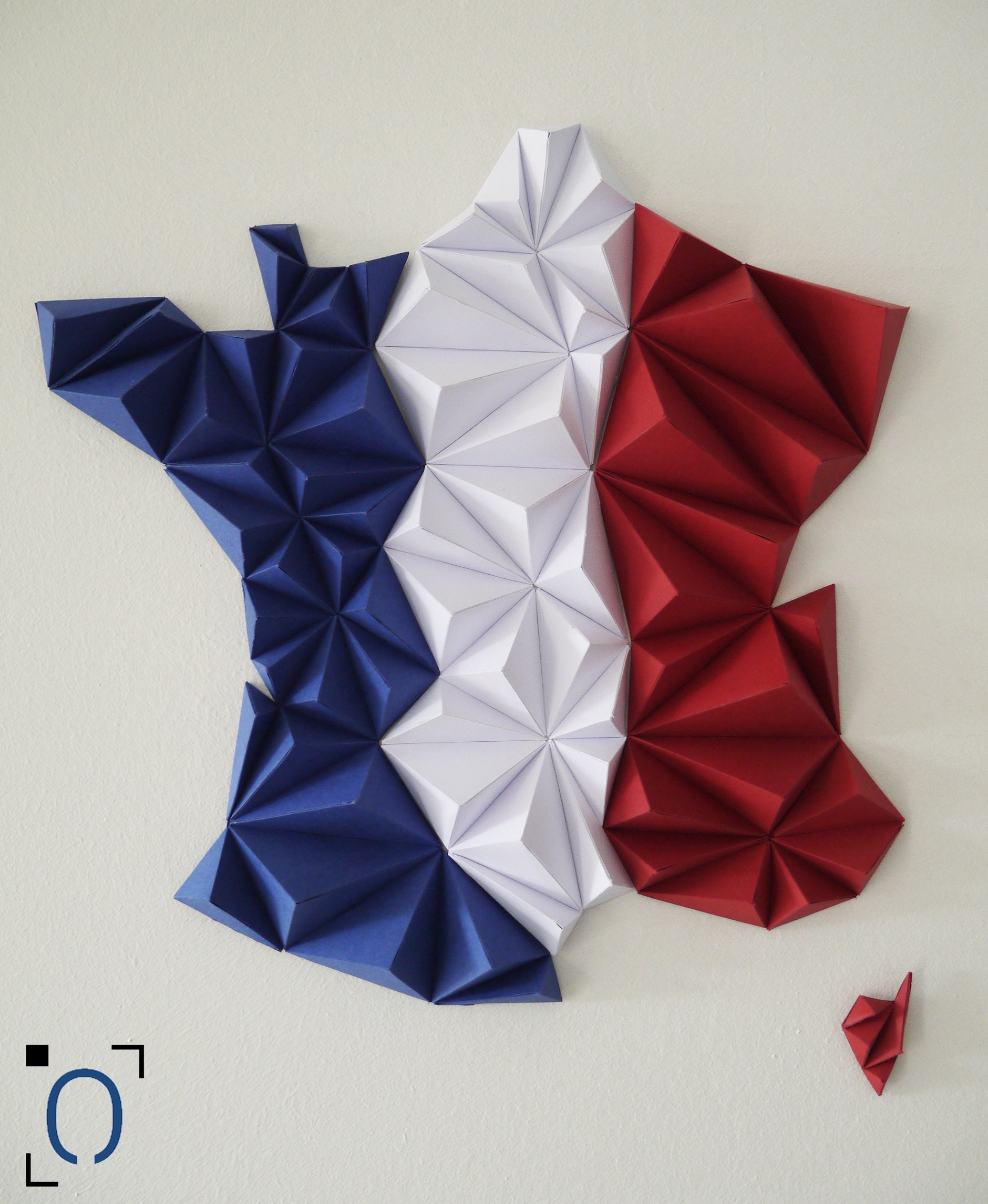 Kit Papercraft, France 3D Tricolor S/M Size, Wall Decoration, Made in ...