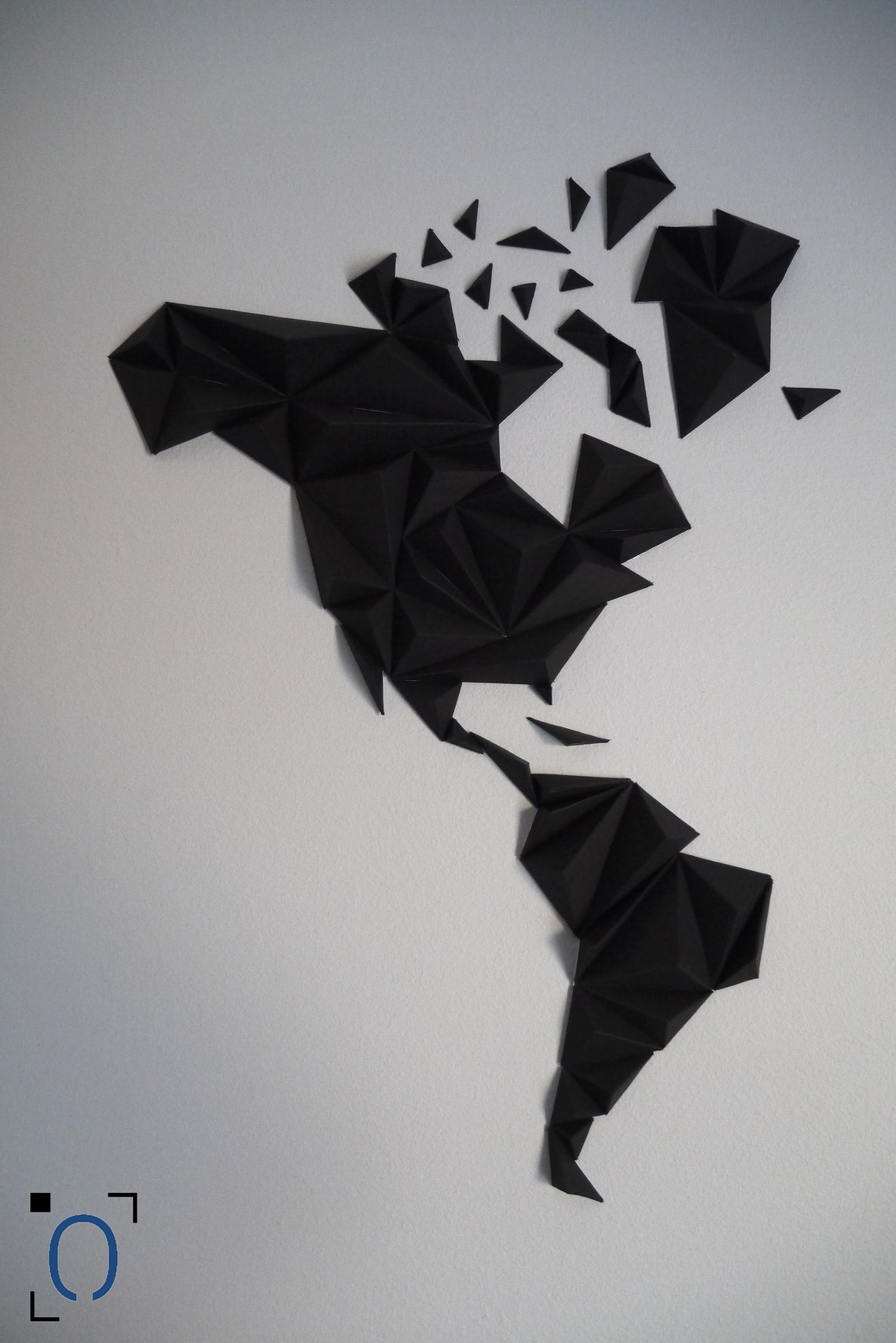 Kit Papercraft World Map 3D Black S/M/L Size Wall - Etsy