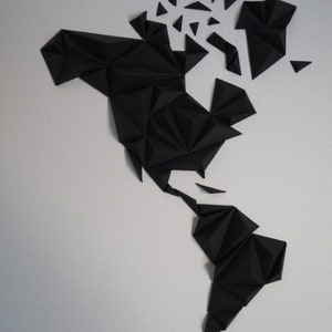 Kit Papercraft World Map 3D Black S/M/L Size Wall - Etsy