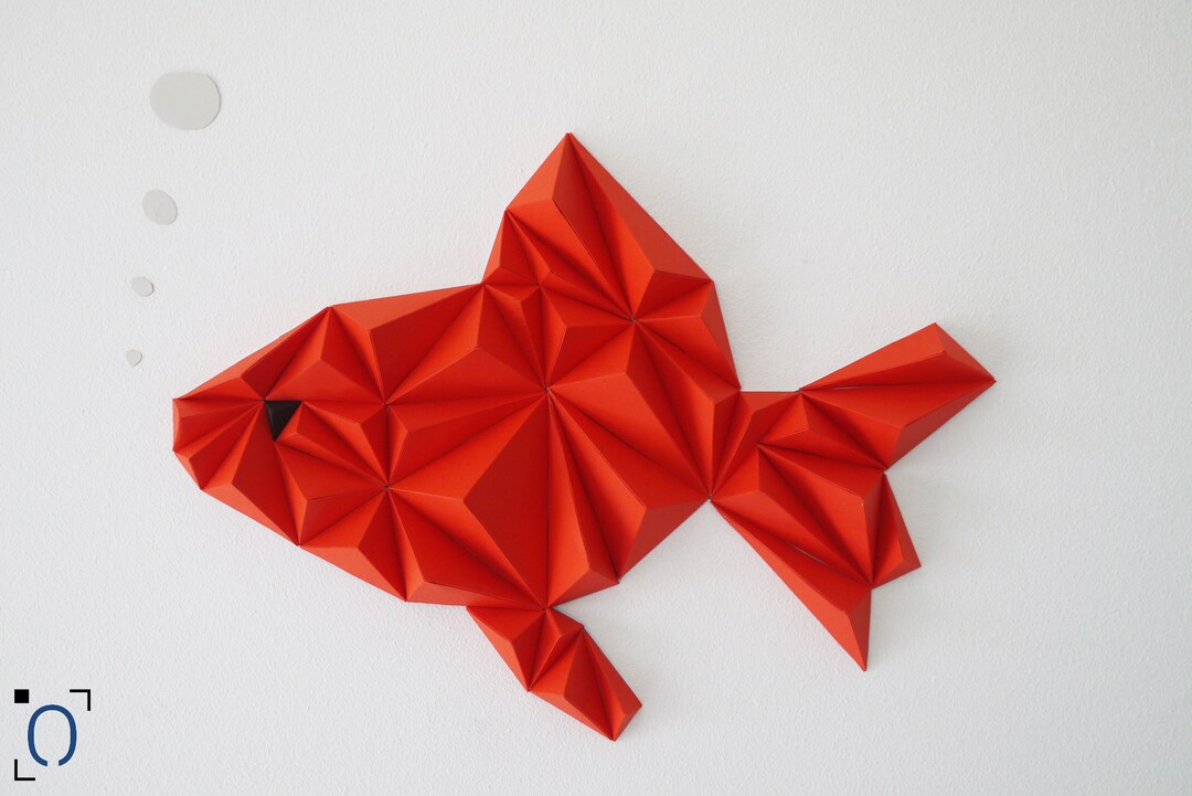 Kit Papercraft, Goldfish Duo 3D 36x20cm, Wall Decoration, Made in ...