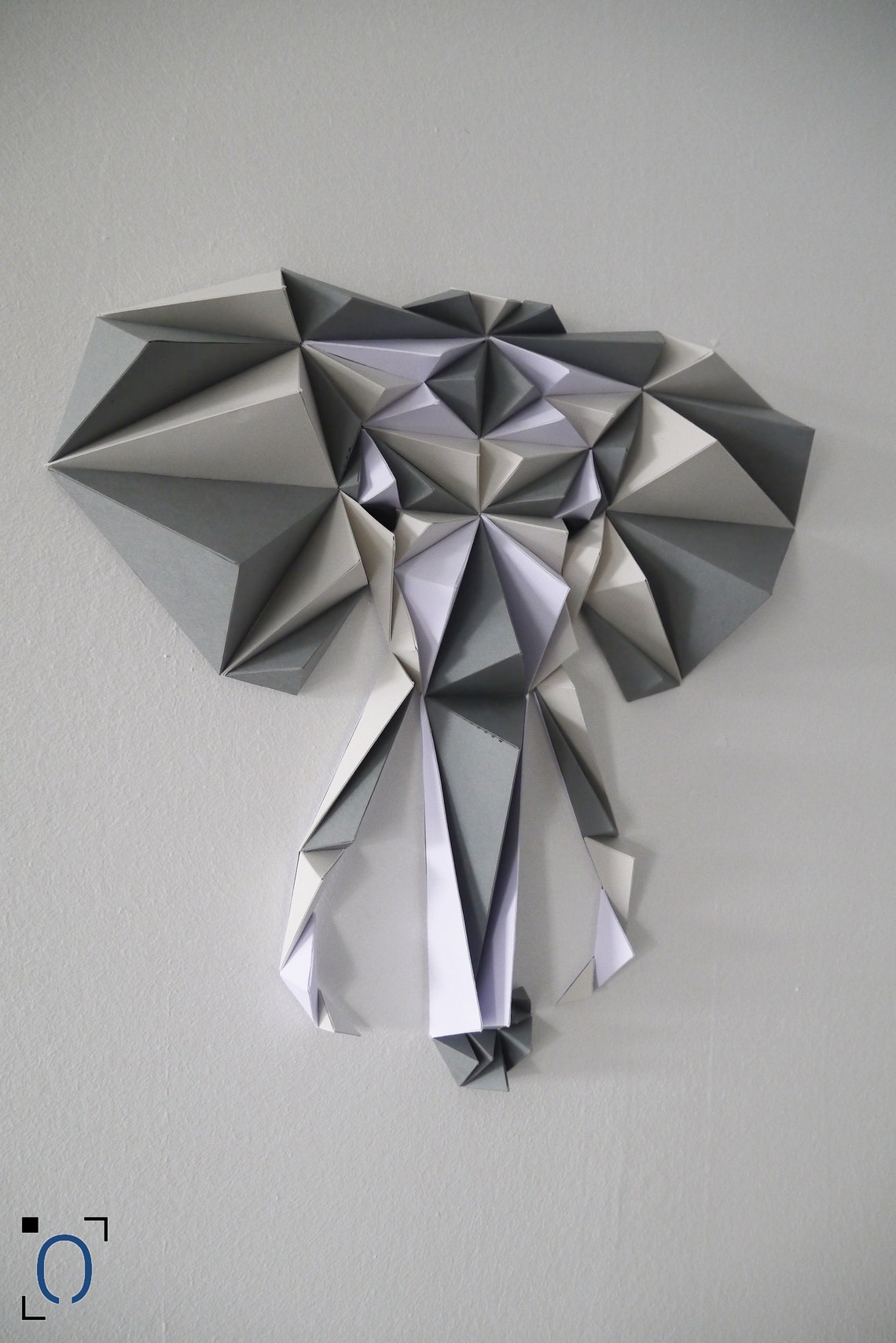 Kit Papercraft Elephant 3D Grey Shades S/M Size Wall - Etsy