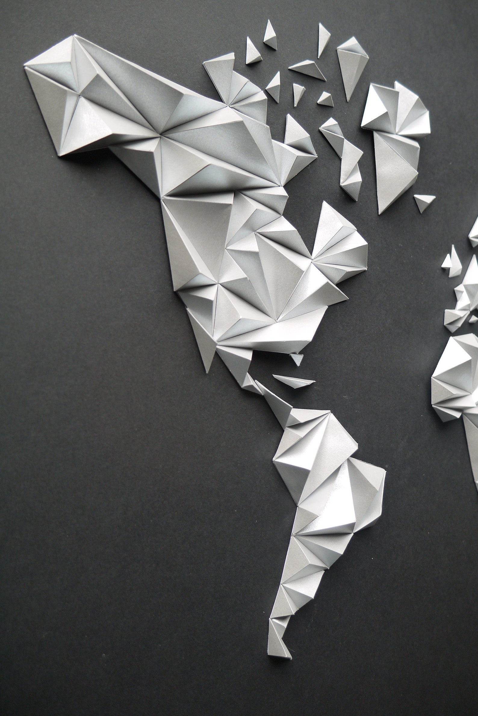 Kit Papercraft World Map 3D Gold/silver S/M/L Size Wall - Etsy