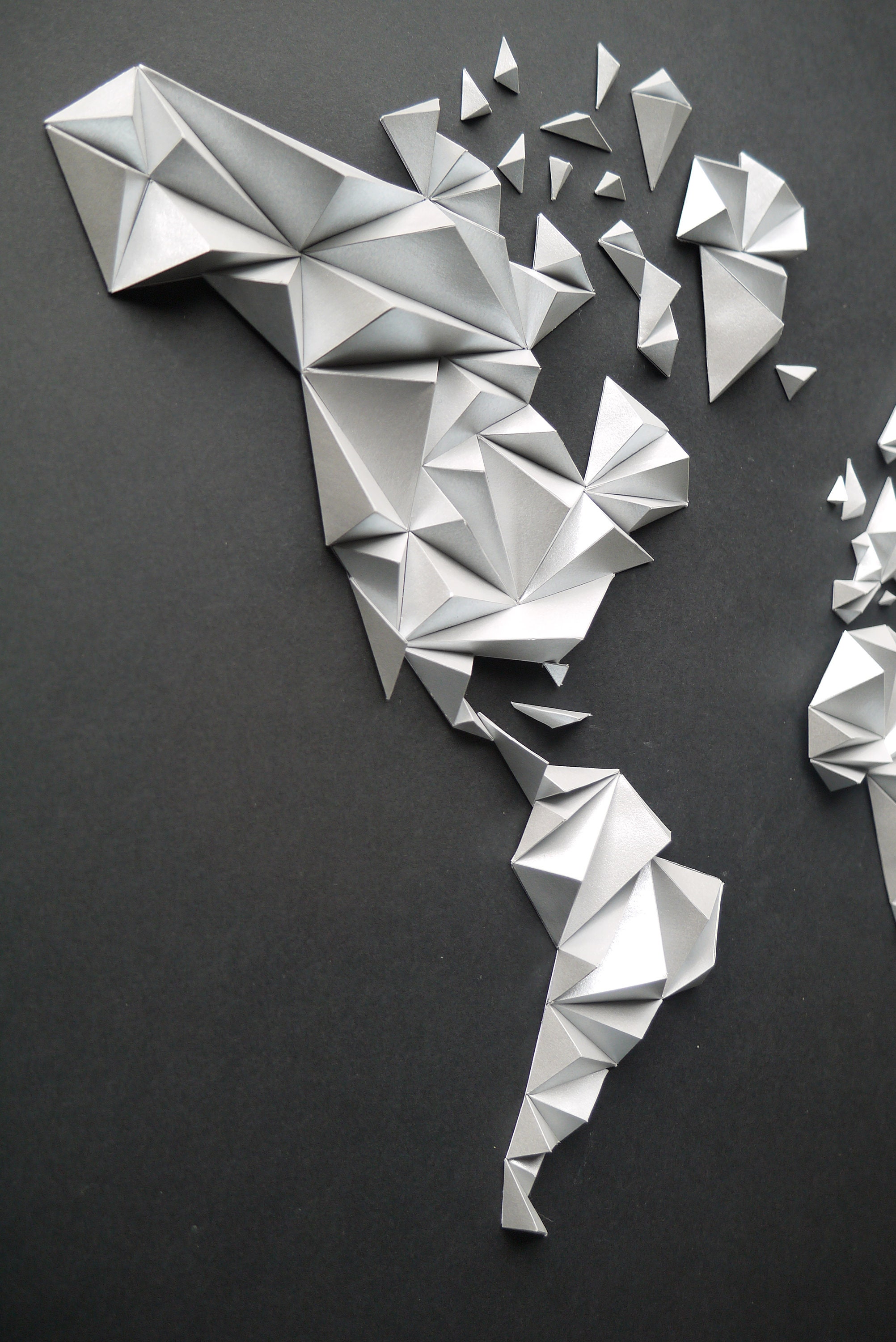 Kit Papercraft World Map 3D Gold/silver S/M/L Size Wall - Etsy