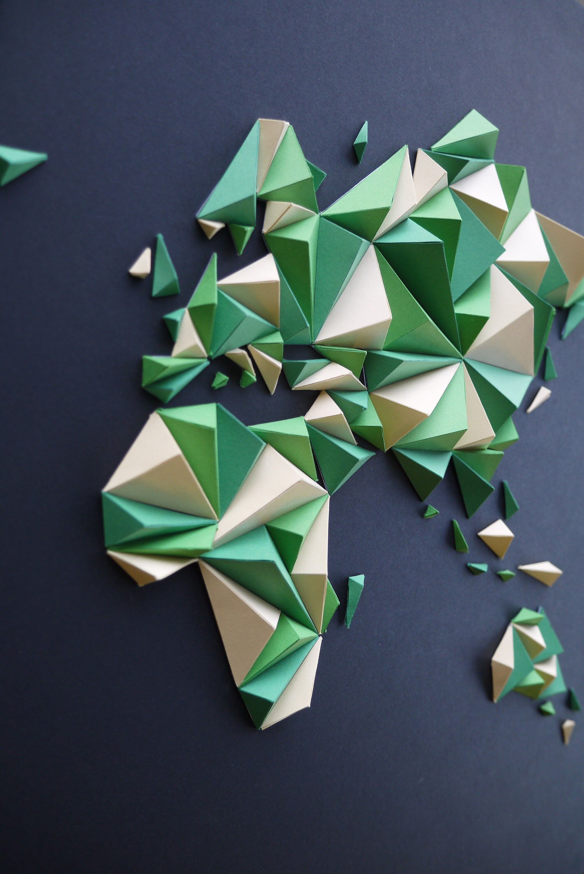 Papercraft Kit 3D Nature World Map Size S/M/L Wall - Etsy