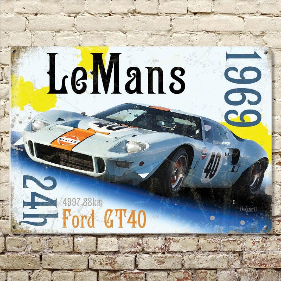 Lemans GT40, Metal Garage Sign for Man Cave, Unique Gifts - Etsy