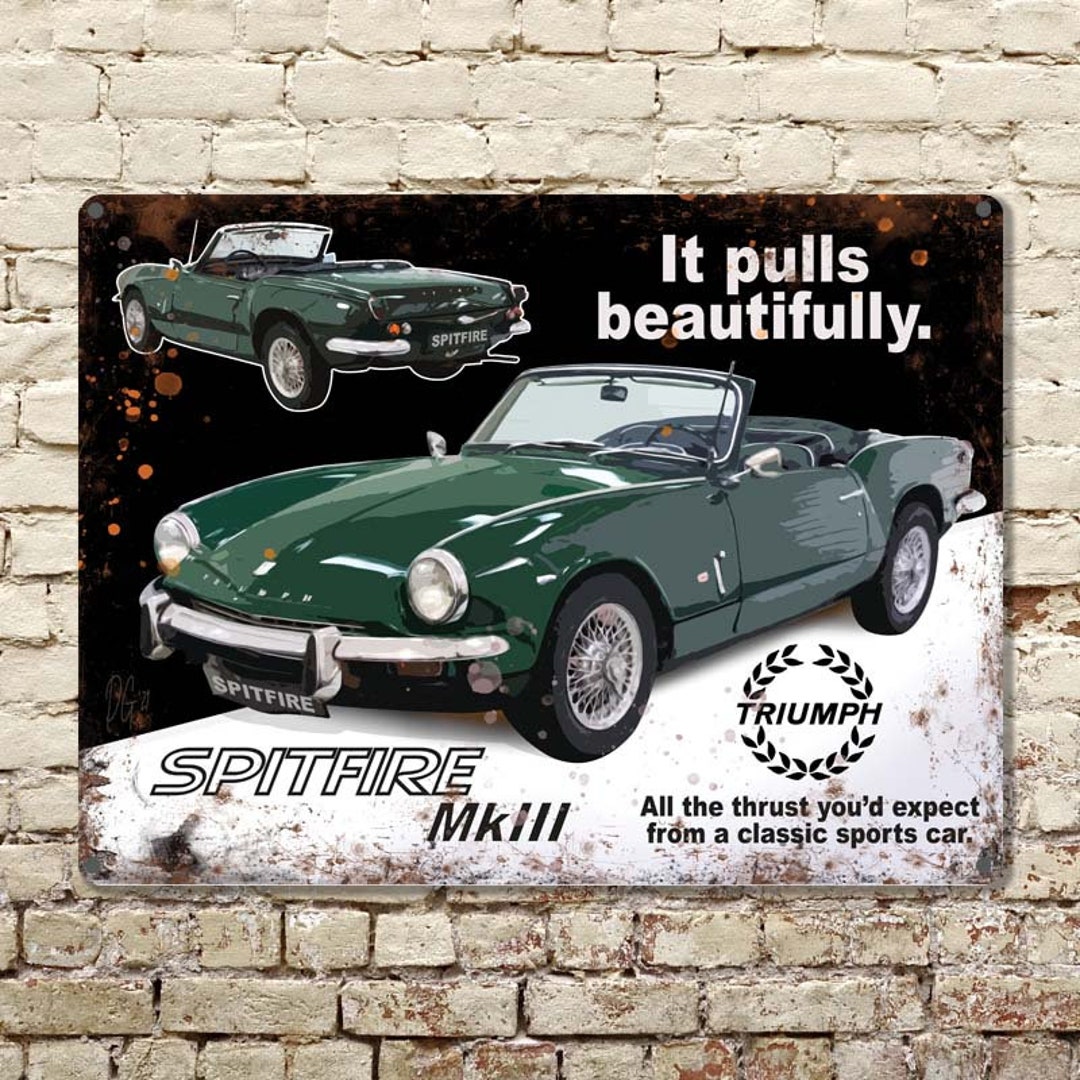 Triumph Spitfire Advert, Metal Garage Sign for Man Cave - Etsy