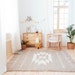 Neutral Beige Aztec Rug With White Pattern 5x7, Large Wool Area Rug ...