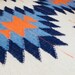 White Navy Blue Aztec Area Rug 92х56, Indigo Blue Boho Rug With Orange ...