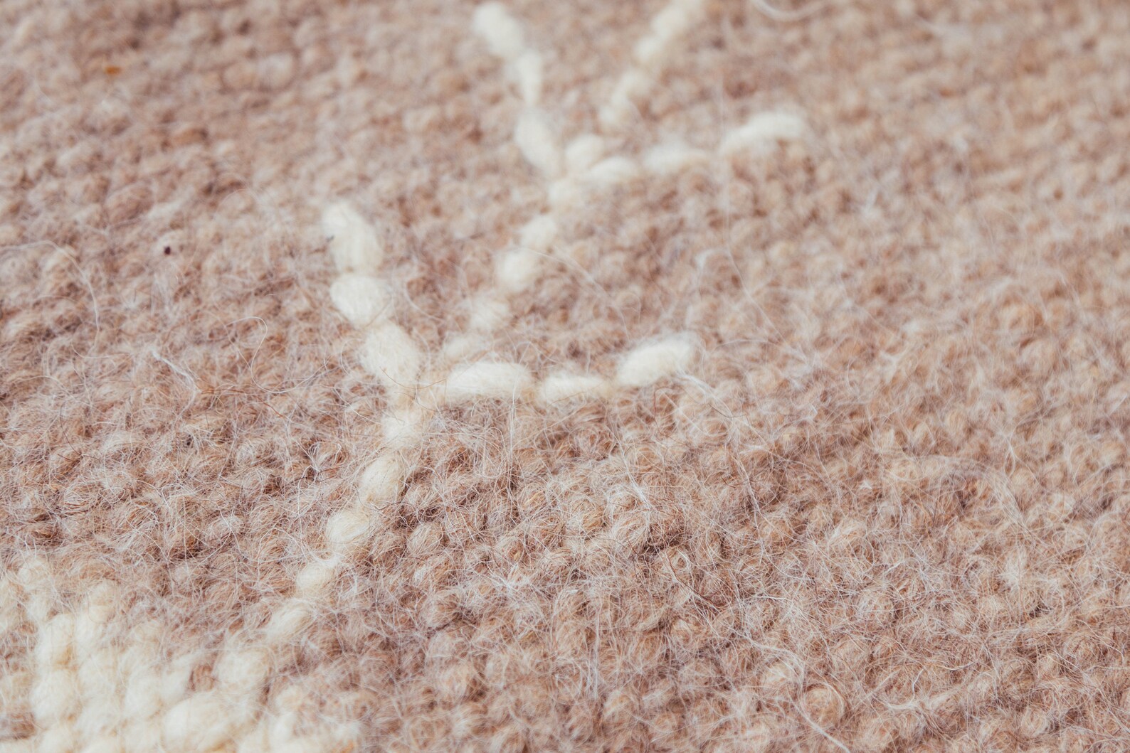 Neutral Beige Aztec Rug With White Pattern 5x7, Large Wool Area Rug ...