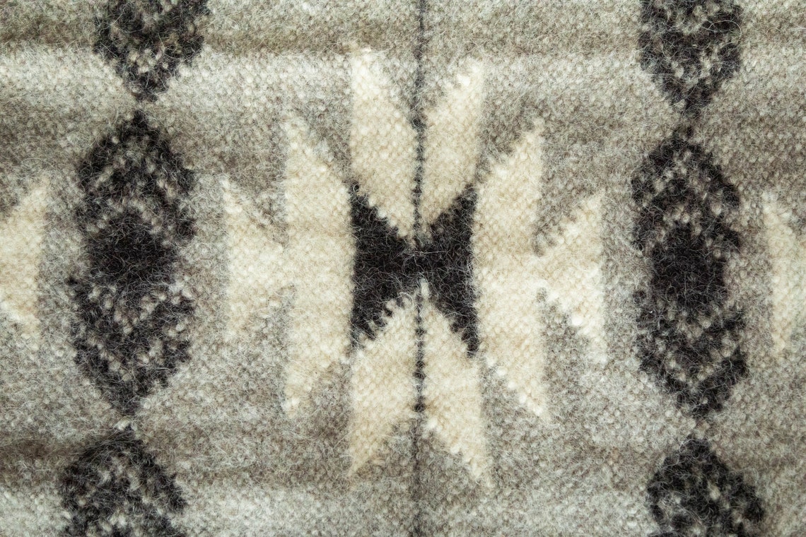 3х5 Gray Black White Aztec Wool Runner, Grey Navajo Runner Rug, Gray ...