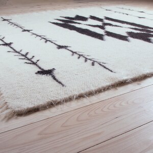 White and Black Aztec Wool Area Rug 6х7, Large White Aztec Rug, White ...