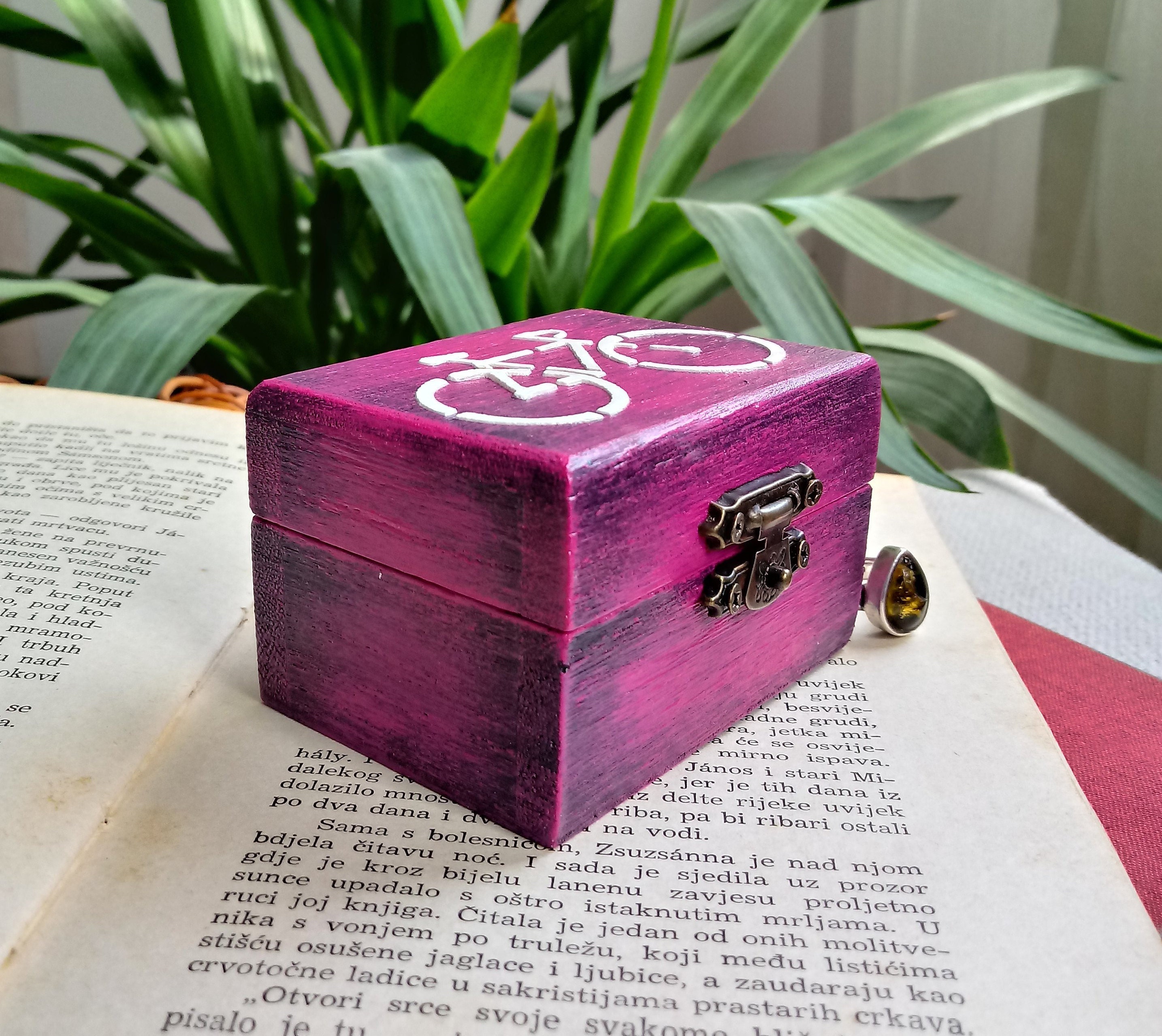 Small Pink Wooden Decorative Box for the Ring Perfect Box for - Etsy