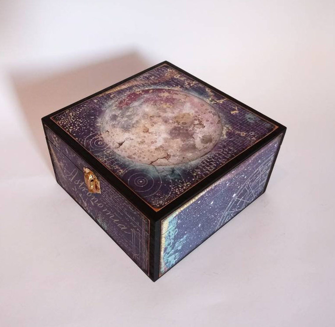 Moon Box Cosmos Box Wooden Decorative Box Mystical Box - Etsy