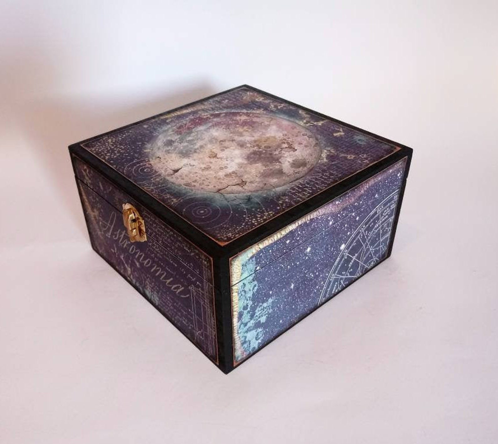 Moon Box Cosmos Box Wooden Decorative Box Mystical Box - Etsy