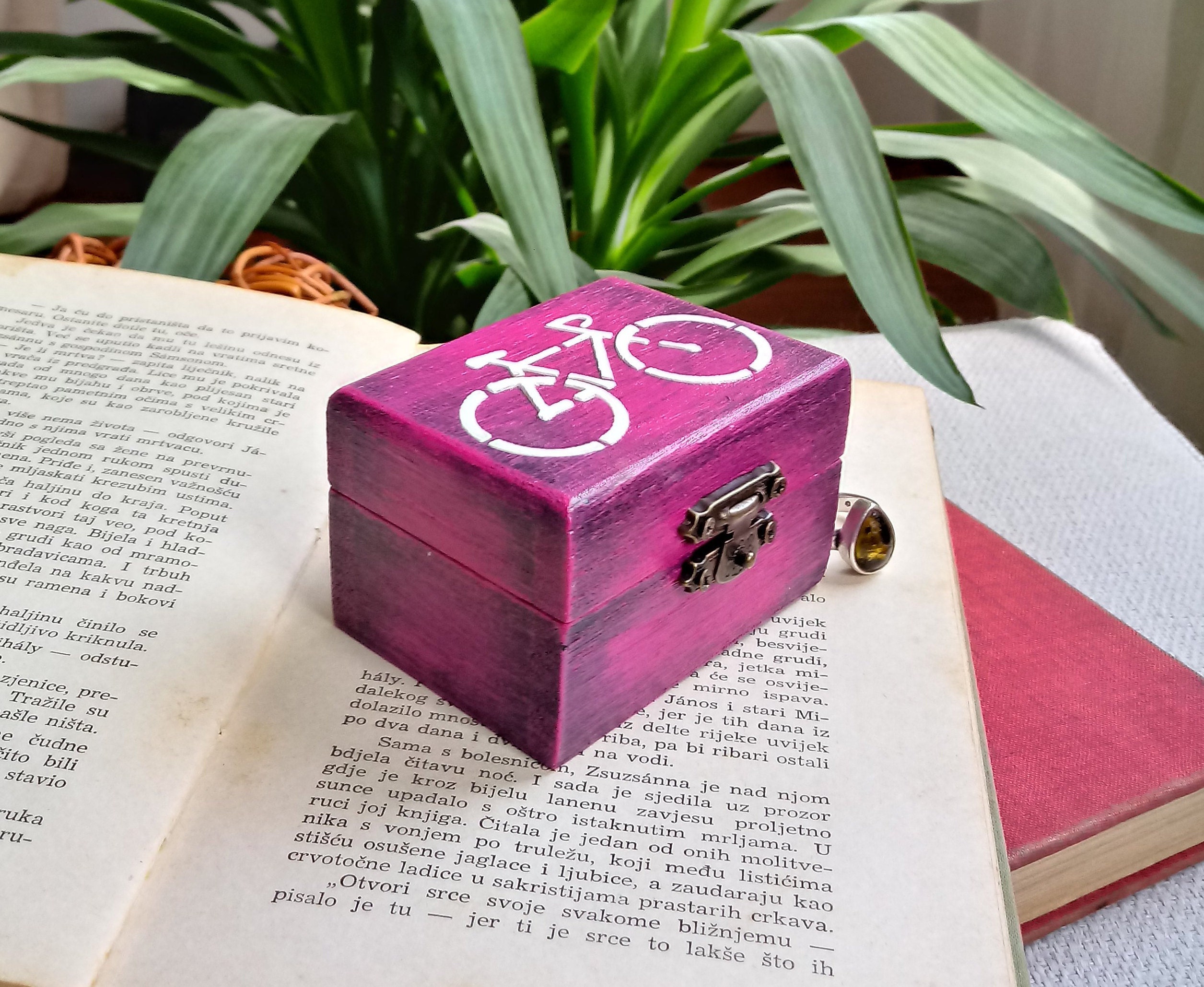 Small Pink Wooden Decorative Box for the Ring Perfect Box for - Etsy