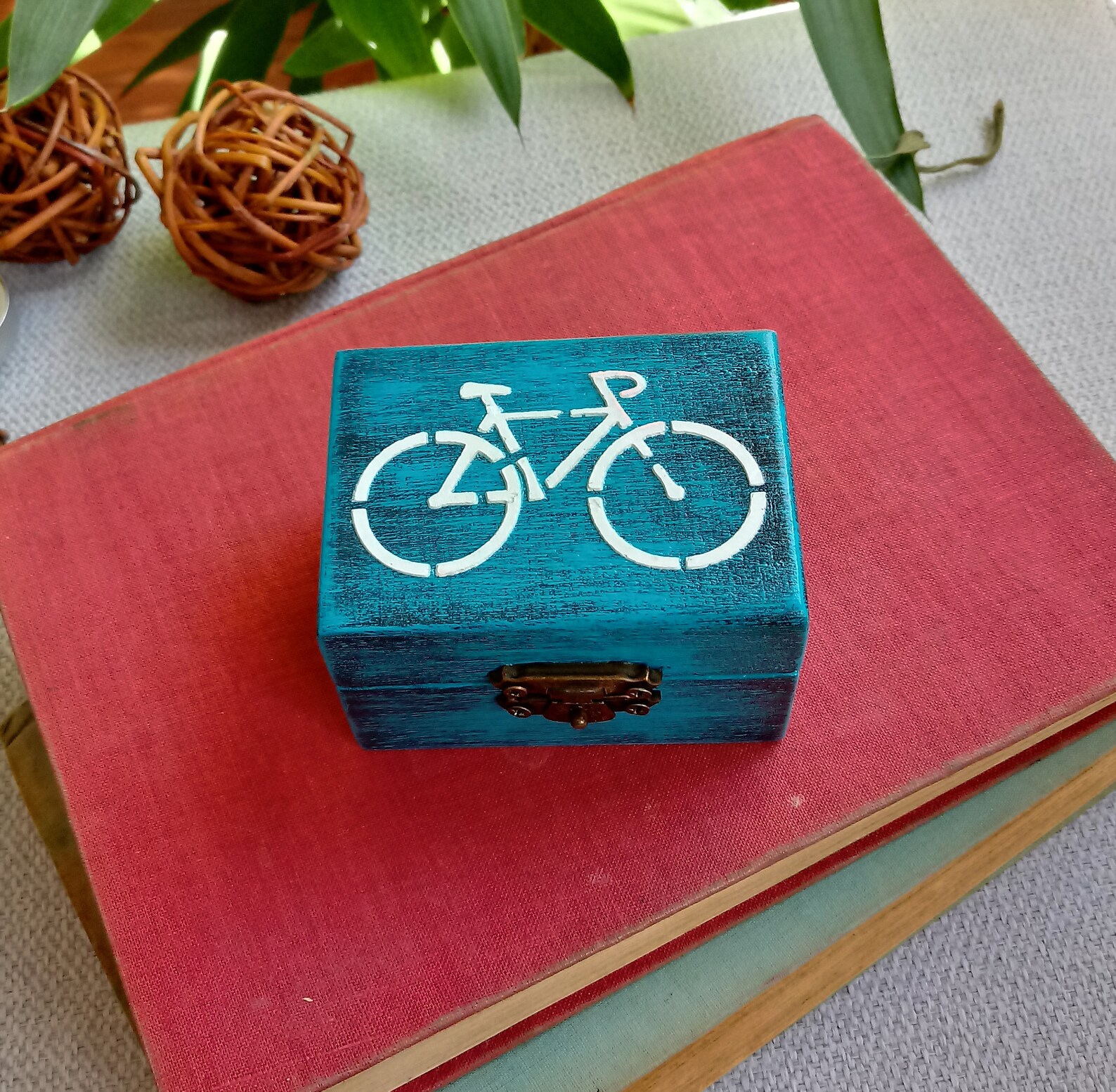 Small Blue Wooden Decorative Box for the Ring, Perfect Box for the ...