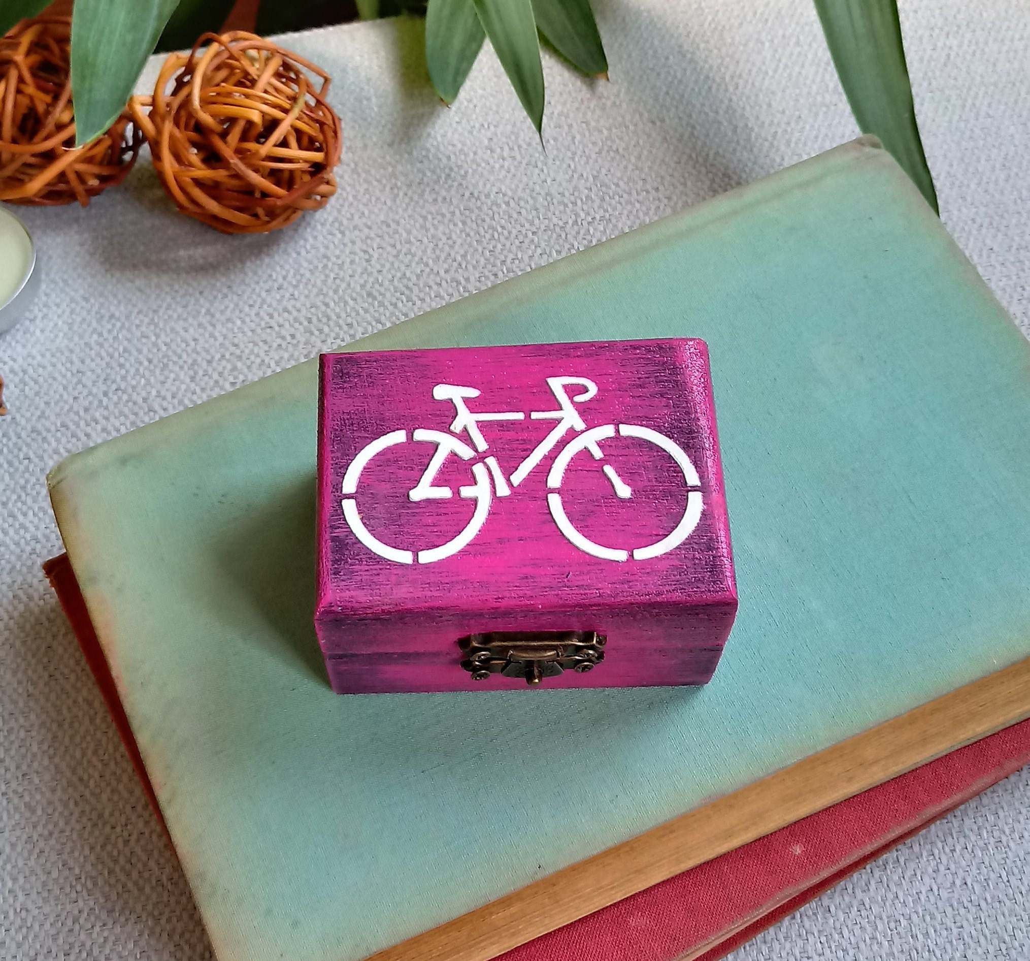 Small Pink Wooden Decorative Box for the Ring Perfect Box for - Etsy