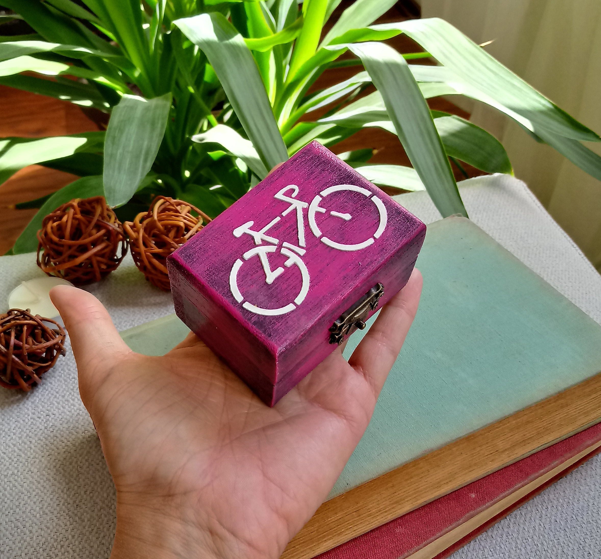 Small Pink Wooden Decorative Box for the Ring Perfect Box for - Etsy
