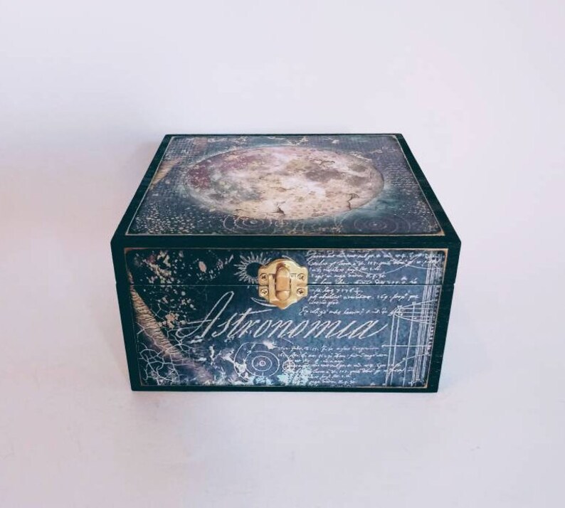Moon Box Cosmos Box Wooden Decorative Box Mystical Box - Etsy