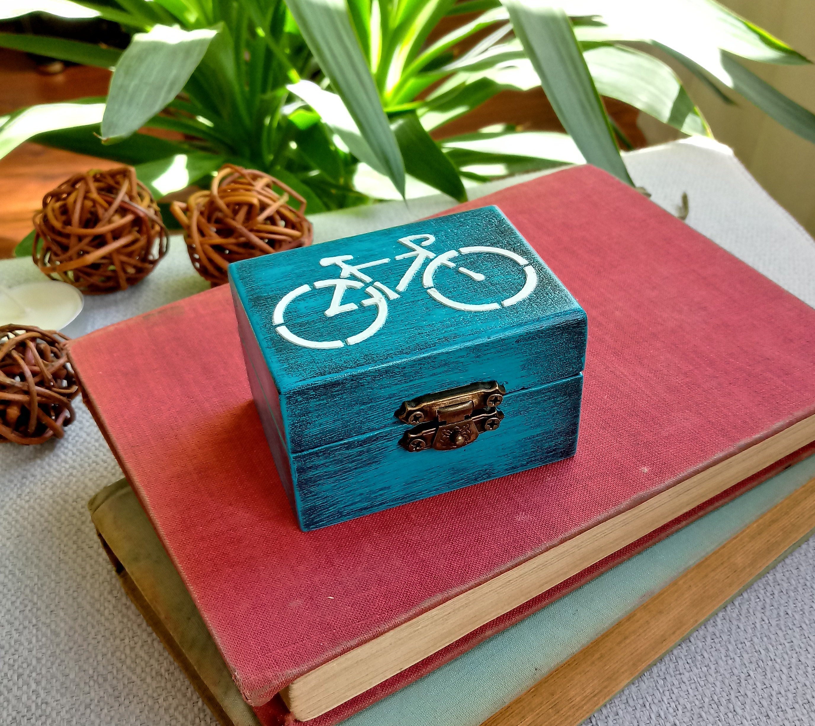 Small Blue Wooden Decorative Box for the Ring, Perfect Box for the ...