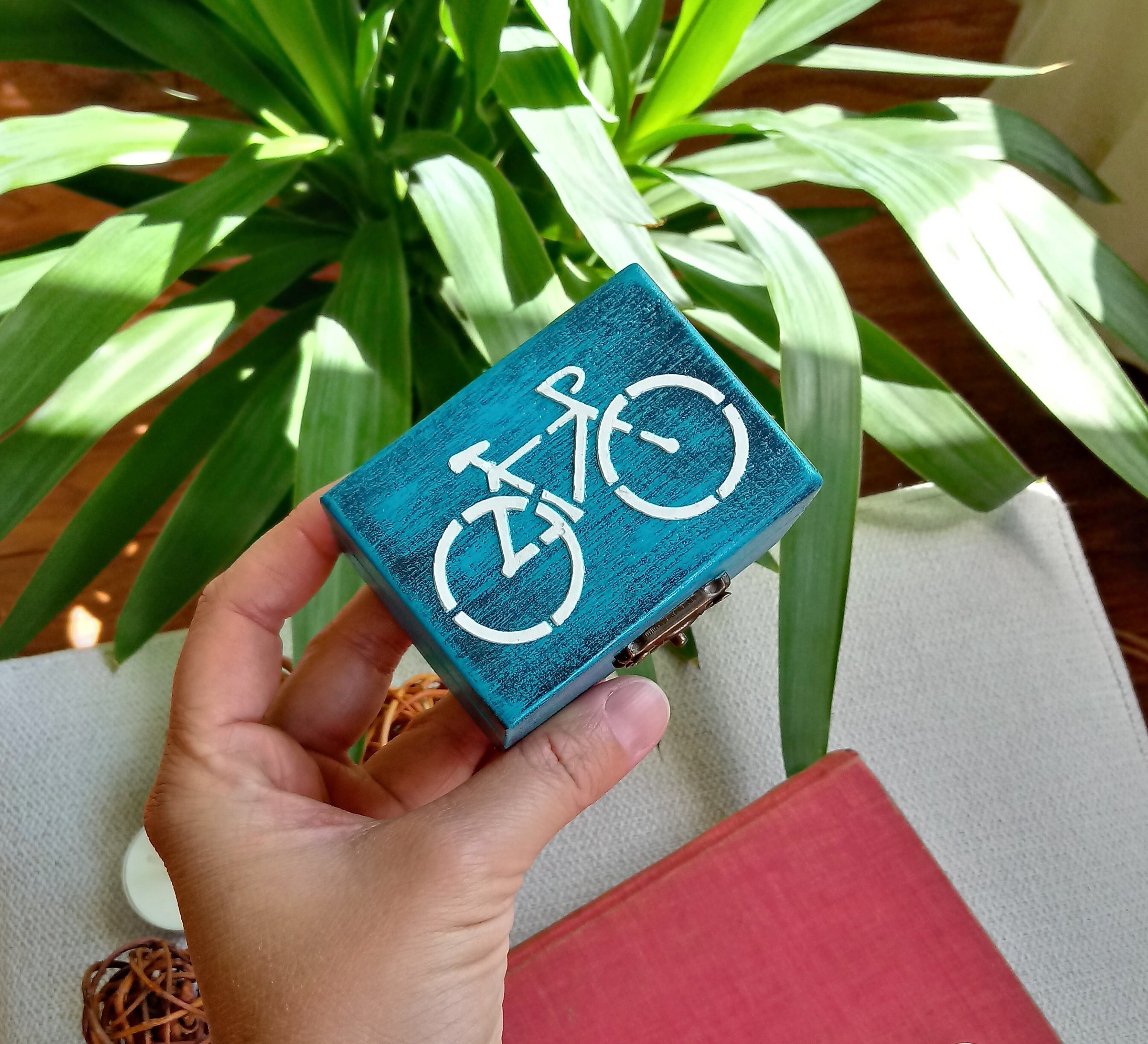 Small Blue Wooden Decorative Box for the Ring, Perfect Box for the ...