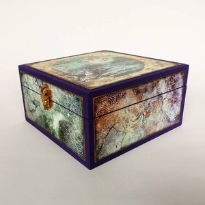 Wolf Magic Storage Box, Moon Box, Cosmos Box, Wooden Decorative Galaxy ...