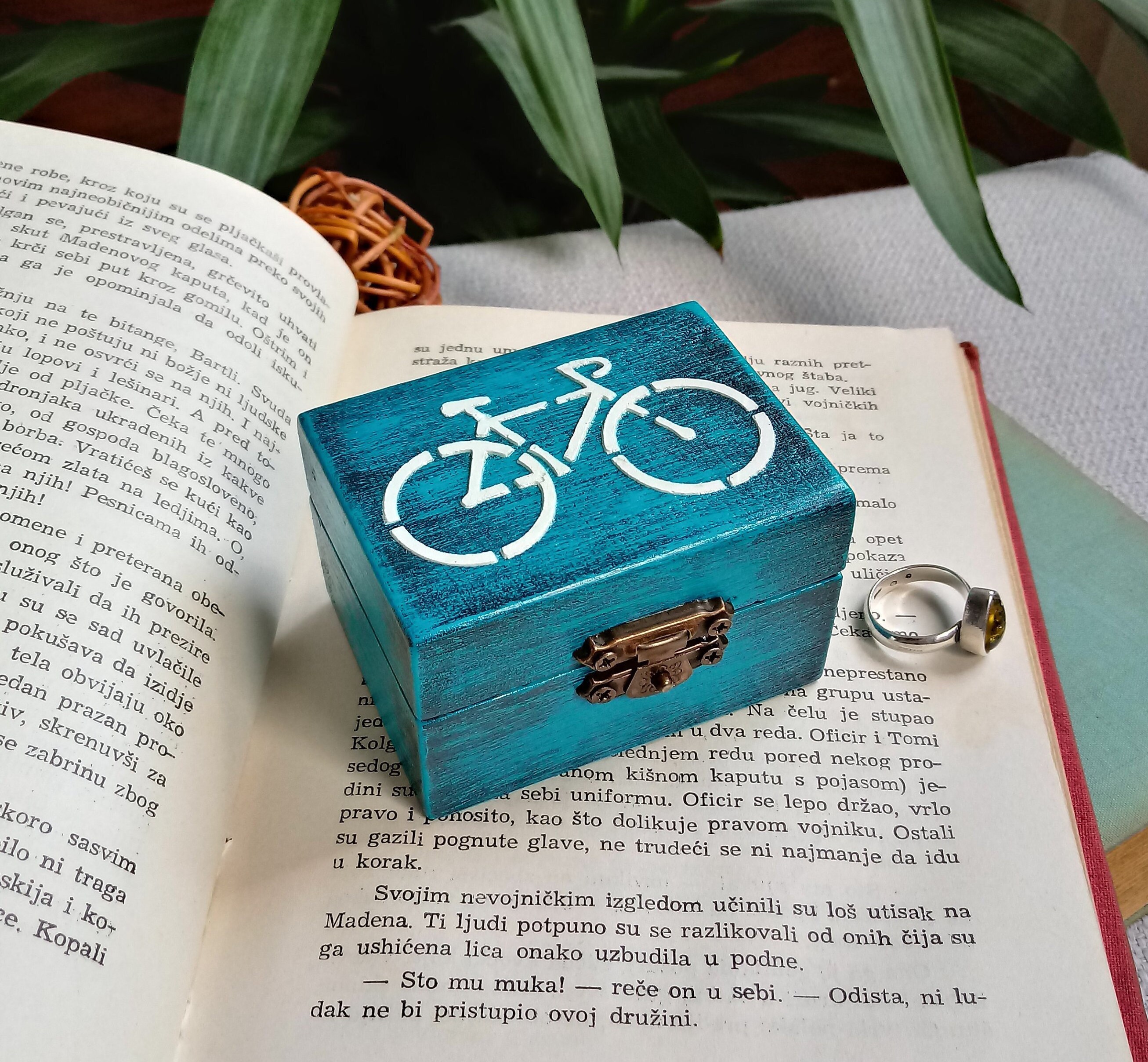 Small Blue Wooden Decorative Box for the Ring, Perfect Box for the ...