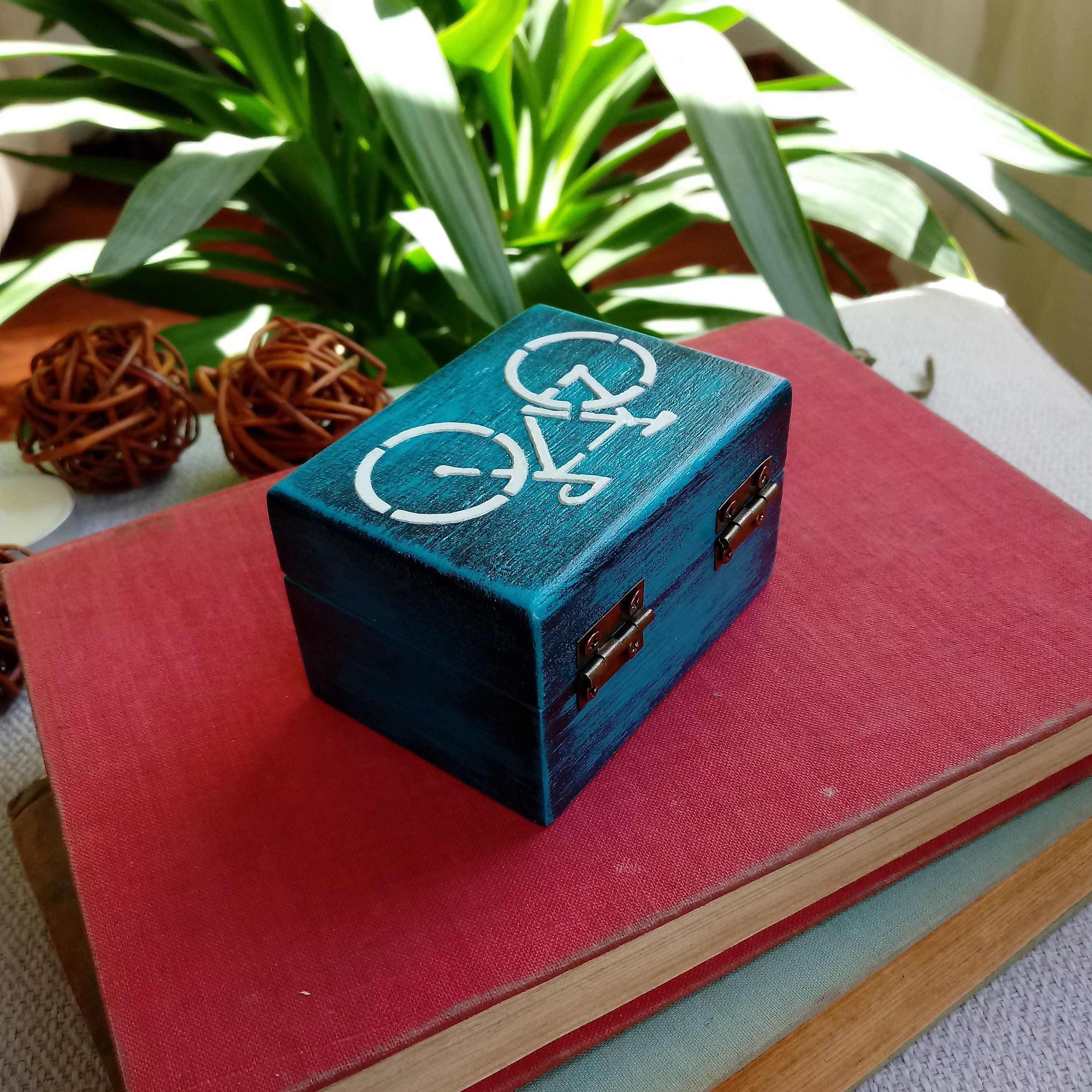 Small Blue Wooden Decorative Box for the Ring, Perfect Box for the ...